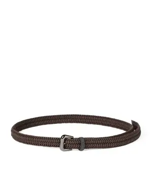 Brunello Cucinelli Braided Belt With Monili Detail - Brown