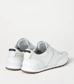 Brunello Cucinelli Grained Leather Running Sneakers - Yellow