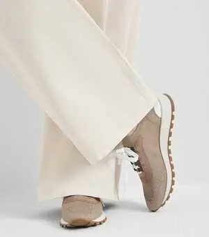 Brunello Cucinelli Cotton-blend Knit Runner Sneakers - Brown