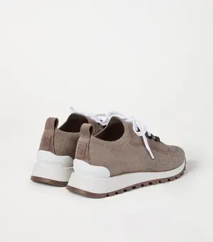 Brunello Cucinelli Cotton-blend Knit Runner Sneakers - Brown