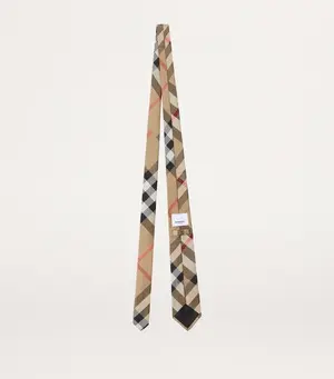 Burberry Silk Check Neck Tie - Beige