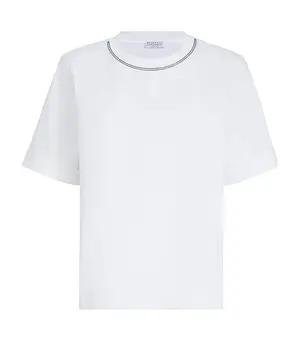 Brunello Cucinelli Cotton Beaded T-shirt