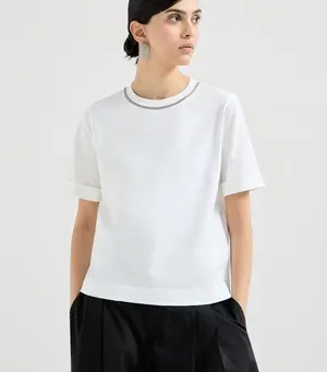 Brunello Cucinelli Cotton Beaded T-shirt