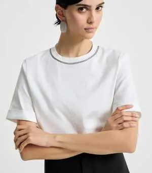 Brunello Cucinelli Cotton Beaded T-shirt