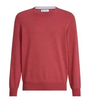 Brunello Cucinelli Cashmere Crew Neck Sweater - Red