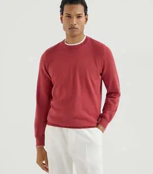 Brunello Cucinelli Cashmere Crew Neck Sweater - Red
