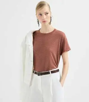 Brunello Cucinelli Cashmere-blend Sparkling T-shirt - Red