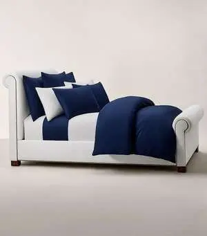 Ralph Lauren Cotton Player Euro King Fitted Sheet - Navy