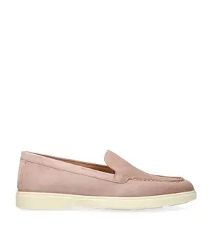 Santoni Suede Detroit Loafers - Pink
