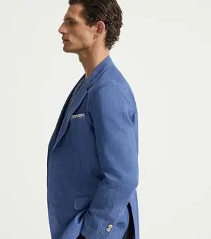 Brunello Cucinelli Linen Single-breasted Blazer - Blue