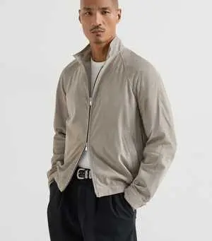 Brunello Cucinelli Suede Zip Jacket - Brown