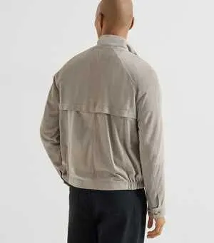 Brunello Cucinelli Suede Zip Jacket - Brown