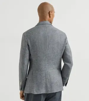 Brunello Cucinelli Silk-linen-wool Blazer - Grey