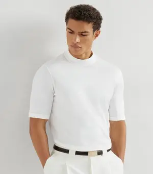 Brunello Cucinelli Cotton High-neck T-shirt - White