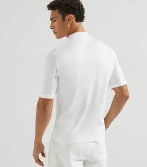 Brunello Cucinelli Cotton High-neck T-shirt - White
