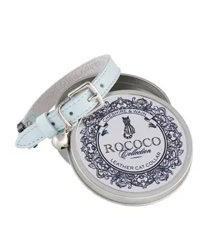 CHESHIRE & WAIN Medium Rococo Cat Collar With Bow - Blue