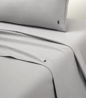 Ralph Lauren Cotton Polo Player King Flat Sheet