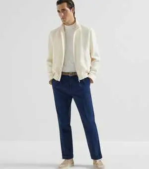 Brunello Cucinelli Cotton Pleated Trousers - Blue