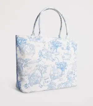 Harrods Toile Print Tote Bag - Blue