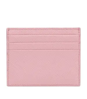 Prada Saffiano Leather Card Holder Pink