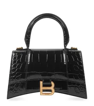 Balenciaga Xs Hourglass Top-handle Bag - Black