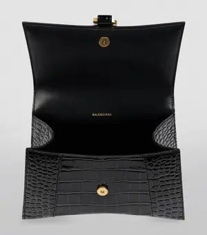 Balenciaga Xs Hourglass Top-handle Bag - Black