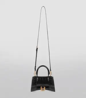 Balenciaga Xs Hourglass Top-handle Bag - Black