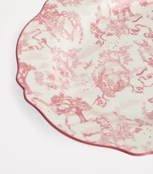 Harrods Bone China Toile Platter - Pink