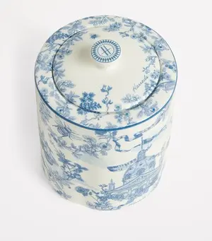 Harrods Bone China Toile Tea Caddy
