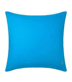 Ralph Lauren Cotton Polo Player Square Pillowcase - Blue