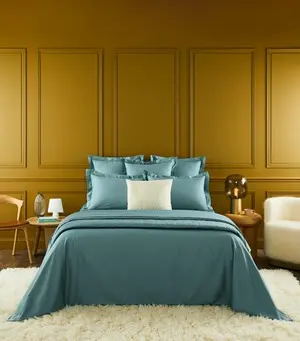 YVES DELORME Triomphe Super King Flat Sheet Green