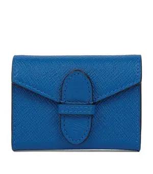Smythson Leather Single Playing Card Case - Blue