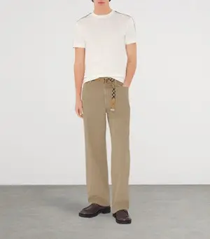 Burberry Check-trim T-shirt - Ivory
