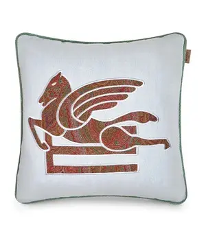 Etro Linen Somerset Embroidered Cushion - Blue
