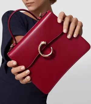 Cartier Leather Panthère De Top-handle Bag - Red