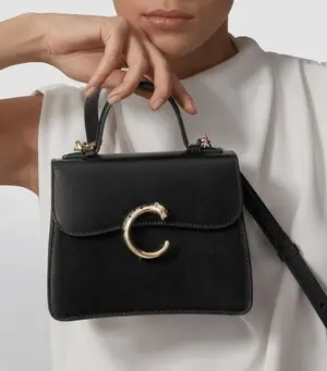 Cartier Leather Mini Panthère De Top-handle Bag