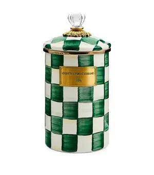 MACKENZIE-CHILDS Emerald Check Large Cannister - Green