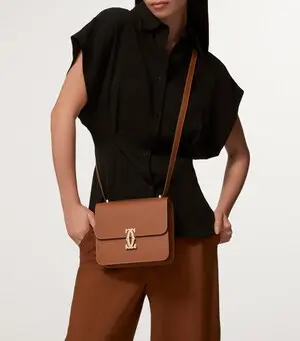 Cartier C De Mini Calfskin Shoulder Bag