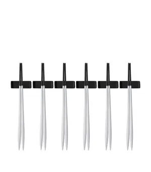 BUGATTI Set Of 6 Stainless Steel Ares Chopsticks - White