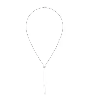 CHAUMET White Gold And Diamond Bee Pendant Necklace - Silver