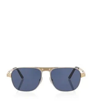 Cartier Rectangular Aviator Sunglasses - Silver