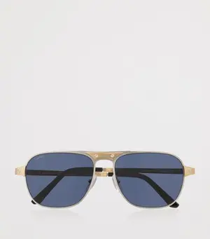Cartier Rectangular Aviator Sunglasses
