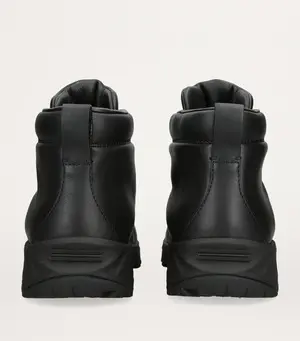 Zegna Leather Triple Stitch Vetta Sneakers - Black