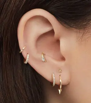 MARIA TASH Diamond Princess Single Hoop Earring