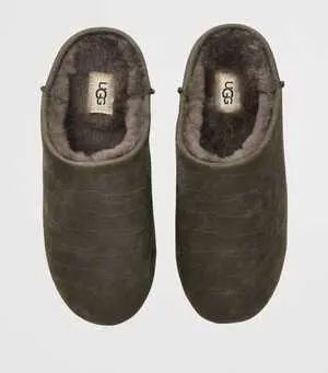 UGG Leather Embossed Slippers - Grey