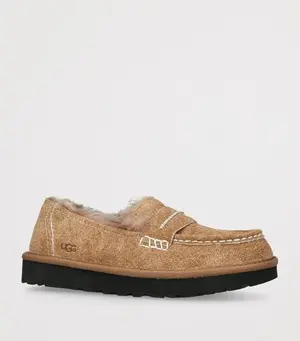 UGG Suede Fur-lined Elise Loafers - Beige
