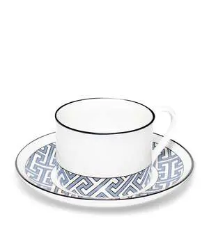 O.W.LONDON Maze Teacup And Saucer - Blue