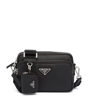 Prada Saffiano Leather Crossbody Bag - Black