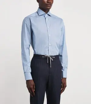 Eton Cotton Twill Stripe Slim Shirt