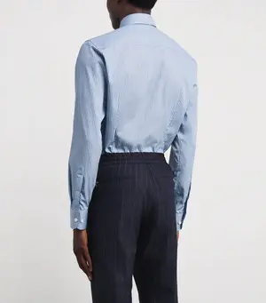 Eton Cotton Twill Stripe Slim Shirt
